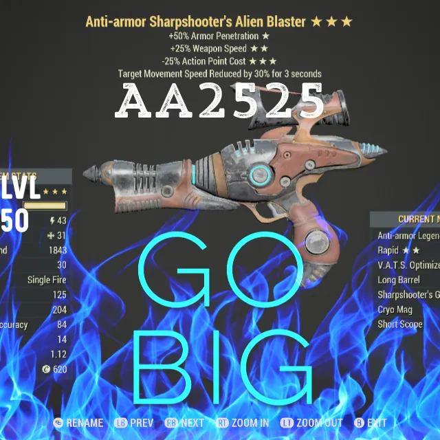 AA2525 Alien Blaster - Fallout 76 Game Items - Gameflip