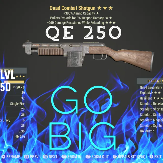 QE Combat Shotgun - Fallout 76 Game Items - Gameflip