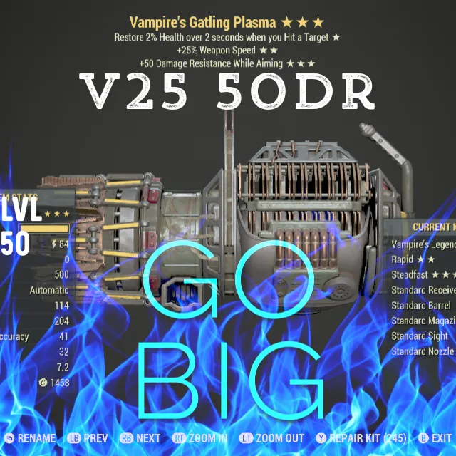 V25 Gatling Plasma - Fallout 76 Game Items - Gameflip