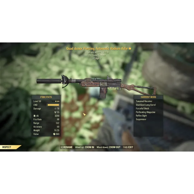 Weapon | Quad 25ff Agi Radium - Fallout 76 Game Items - Gameflip