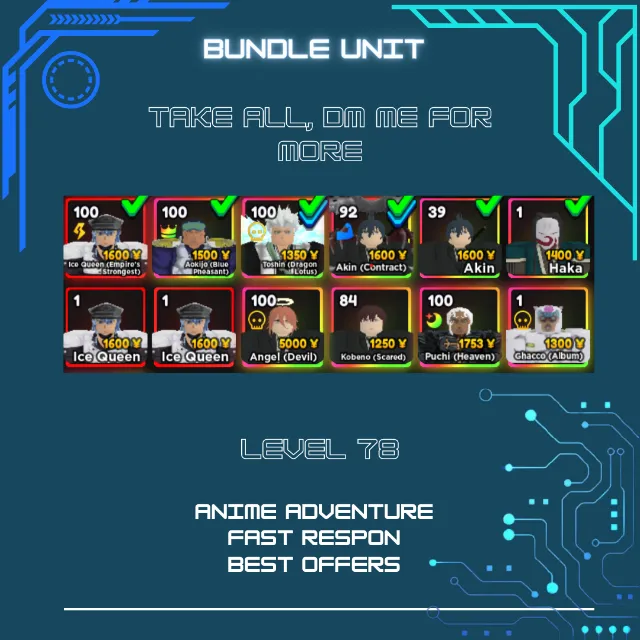 Anime Adventure Bundle Unit - Anime Adventure Game Item - Gameflip