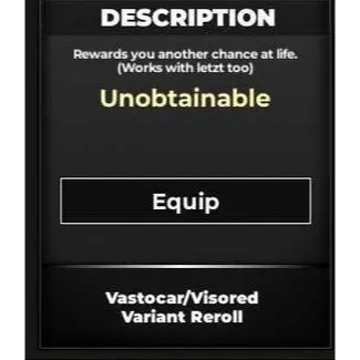 VASTOCAR/VISORED VARIANT REROLL - Other Game Items - Gameflip
