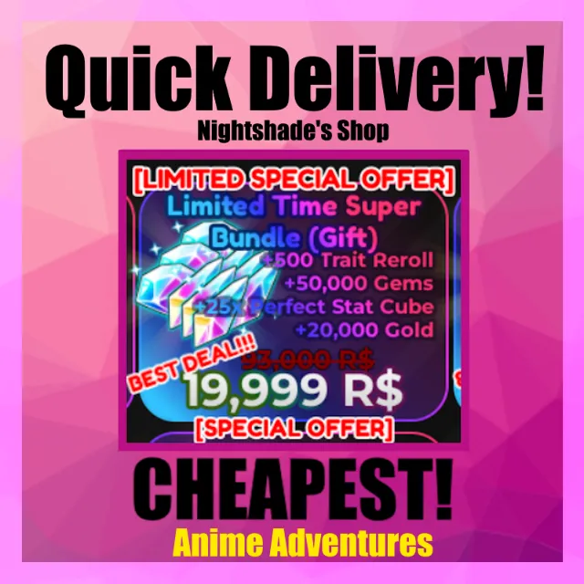 Super Bundle Anime Adventures! - Anime Adventure Game Item - Gameflip