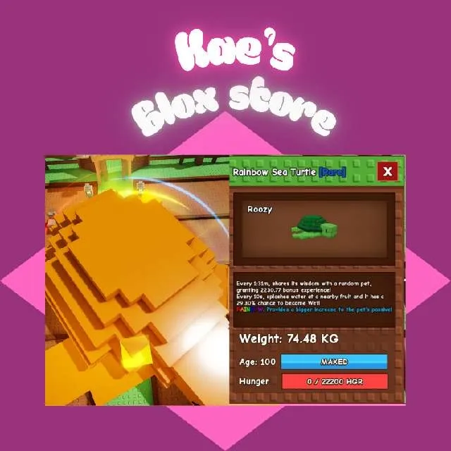 Huge Rainbow Sea Turtle - Grow a Garden Game Item - Gameflip