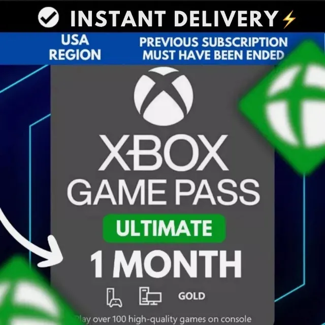 Xbox Game Pass Ultimate 1 Month Membership (USA only) Instant E-delivey ...