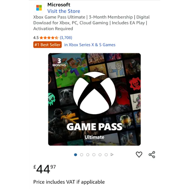 Xbox Game Pass Ultimate 3 month (UK code) - Xbox Game Pass Gift Card ...