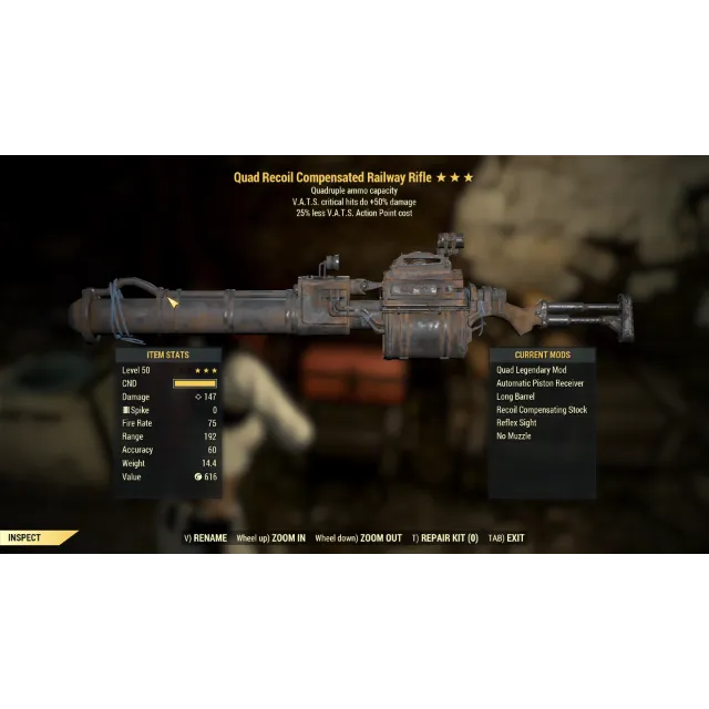 Q50c25 The Fixer+Railway - Fallout 76 Game Item - Gameflip