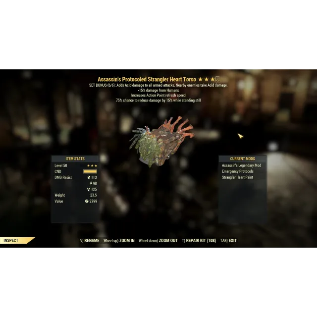 Apparel | PSA Strangler heart - Fallout 76 Game Items - Gameflip