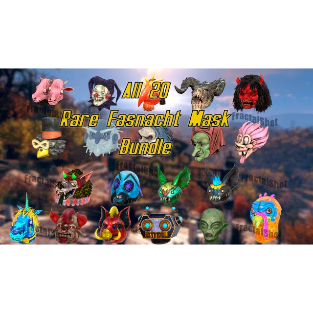 [PC] 20 Rare Fasnacht Masks Bundle - Fallout 76 Game Item - Gameflip