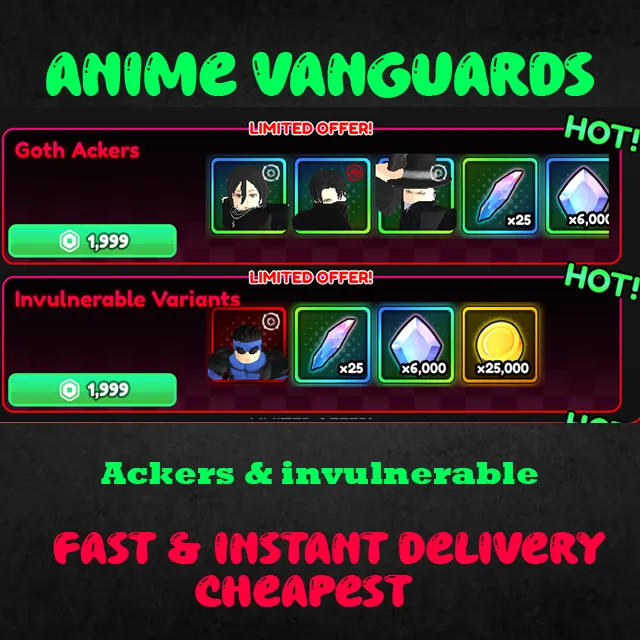 Anime Vanguards - Game Item - Gameflip