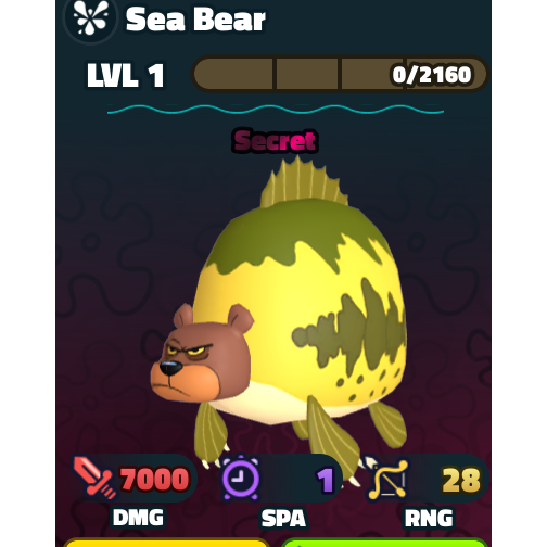 SEA BEAR SPONGEBOB TOWER DEFENSE - Game Item - Gameflip