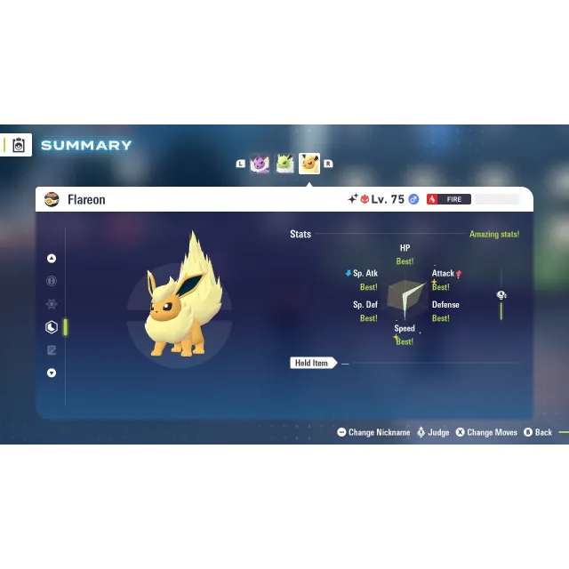 Shiny Alpha Flareon Jolly Nature 6 IV for Pokemon Legends ZA - Pokemon ...