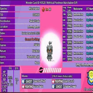 Marshadow Event 2022 (EU Only event) *Untouched* - Game Items - Gameflip