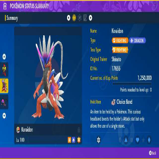 Lvl 100 battle ready Koraidon - Game Items - Gameflip
