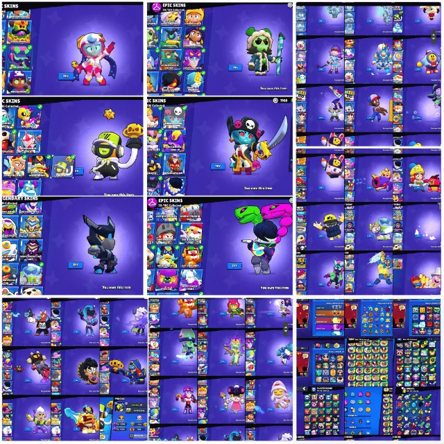 BRAWL STARS ACCOUNT - 87 BRAWL⚡53K TROPHIES⚡200 SKIN⚡59 EPIC SKIN⚡w ...