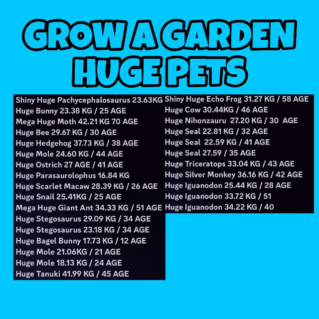 MSG TO BUY | HUGE PETS TO GROW A GARDEN - Game Item - Gameflip