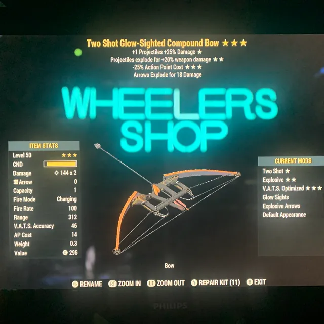 TSE25 COMPOUND BOW - Fallout 76 Game Items - Gameflip