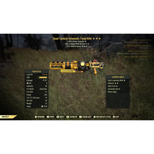 Q2515r tesla rifle - Fallout 76 Game Items - Gameflip