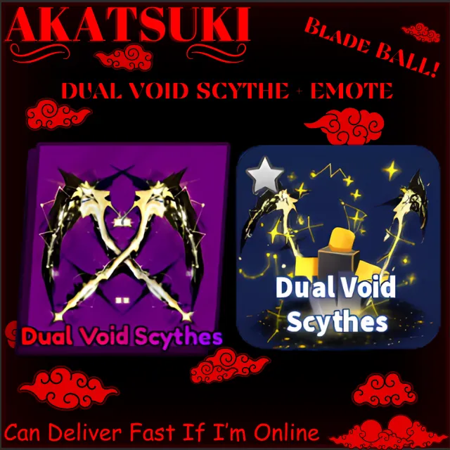 DUAL VOID SCYTHE + EMOTE BLADE BALL - Blade Ball Game Items - Gameflip