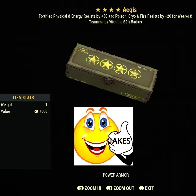 Aegis Mod Box - Fallout 76 Game Items - Gameflip