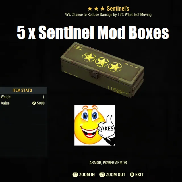 5 x Sentinel Mod Boxes - Fallout 76 Game Item - Gameflip
