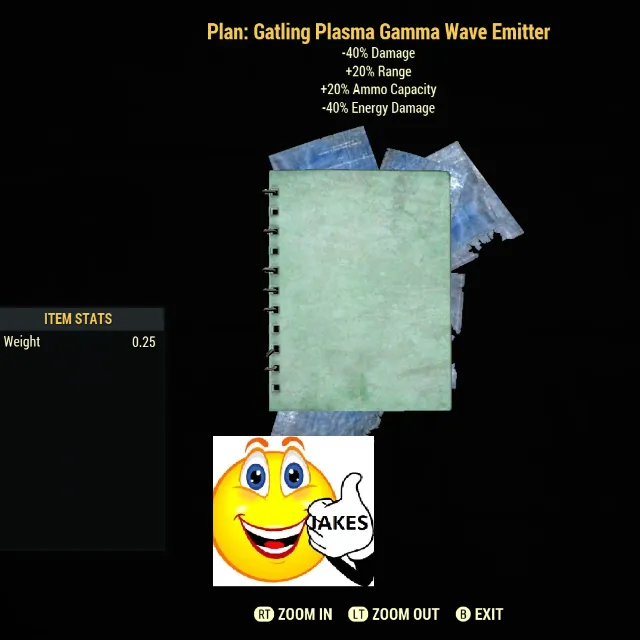 Gatling Plasma Gamma Wave Emitter - Fallout 76 Game Item - Gameflip
