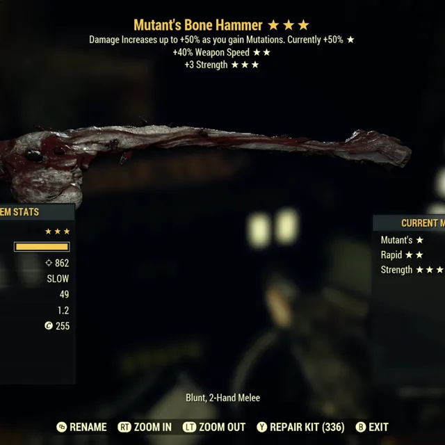 MSS+S Bone Hammer - Fallout 76 Game Item - Gameflip