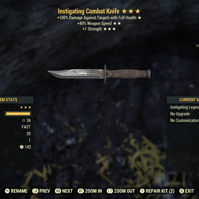 Weapon | I401S Combat knife - Fallout 76 Game Item - Gameflip