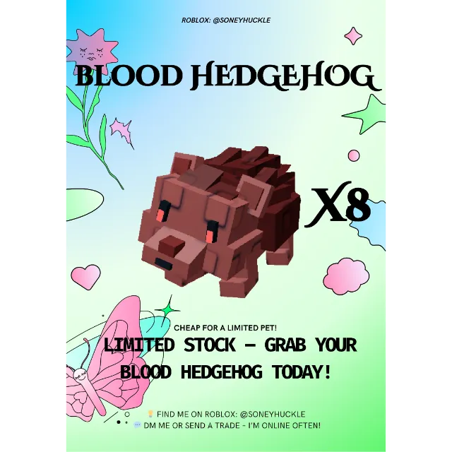 x8 BLOOD HEDGEHOG; GROW A GARDEN - Game Item - Gameflip