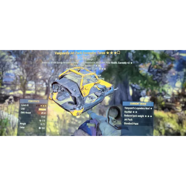 Vanguard JetPack Excavator Torso - Fallout 76 Game Items - Gameflip