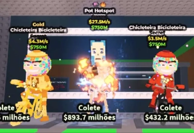 27.5m/s Pot Hotspot + Gold Chicleteira Bicicleteira + Chicleteira ...