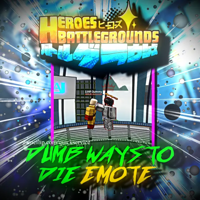 DUMB WAYS TO DIE EMOTE | HEROS BATTLEGROUND - Game Item - Gameflip