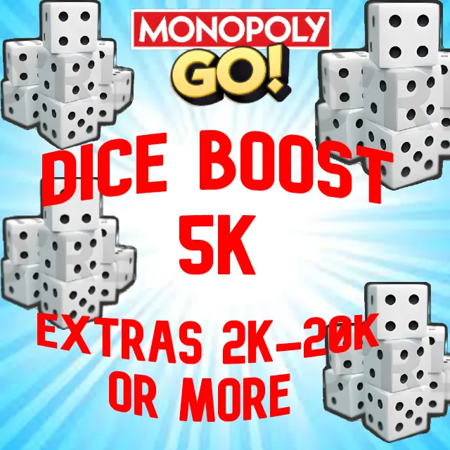 Dice Boost +5k - Monopoly Go! Game Item - Gameflip