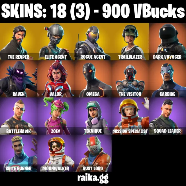 🎮 Fortnite Account — 18 Skins | The Reaper + Elite Agent | Dark Voyager ...