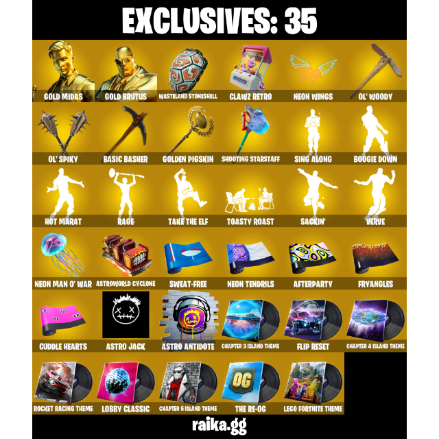 Fortnite Account — 149 Skins | Gold Midas + Gold Brutus | The Ageless ...