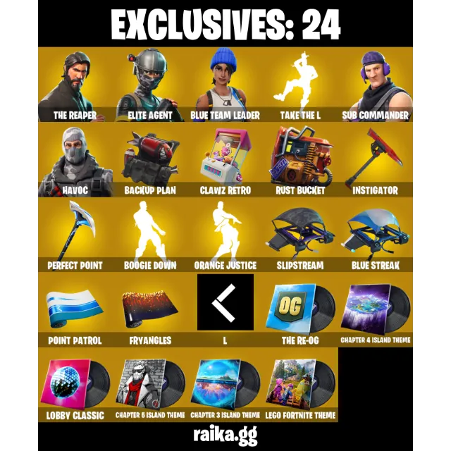 🎮 Fortnite Account — 24 Skins | The Reaper + Elite Agent | Blue Team ...