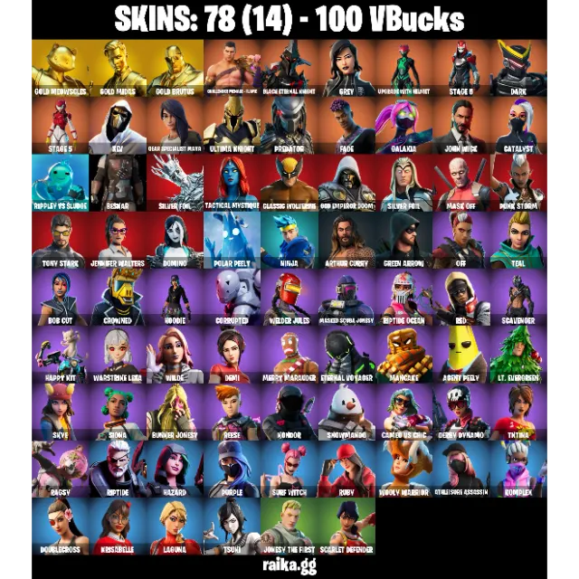 🎮 Fortnite Account — 78 Skins | Gold Midas, Gold Meowscles, Gold Brutus ...