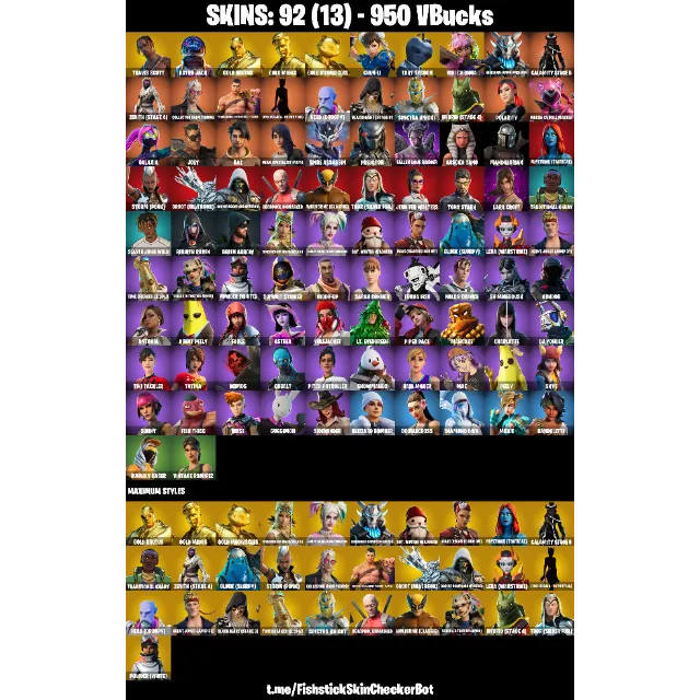 PC/PSN/XBOX 92 Skins | Travis Scott, Astro Jack, Gold Midas, Chun-Li ...