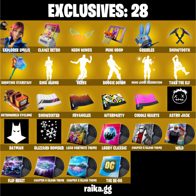 Fortnite Account — 74 Skins | Lara Croft + Explorer Emilie | 28 EX | FA ...
