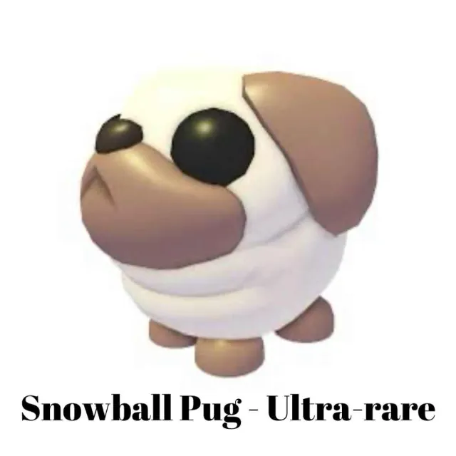 Mega Snowball Pug - Adopt Me Game Item - Gameflip