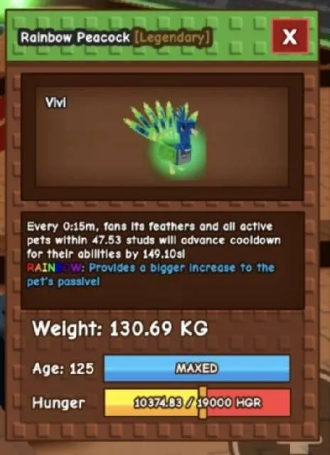 130kg! Colossal Godly Peacock - Grow a Garden Game Item - Gameflip