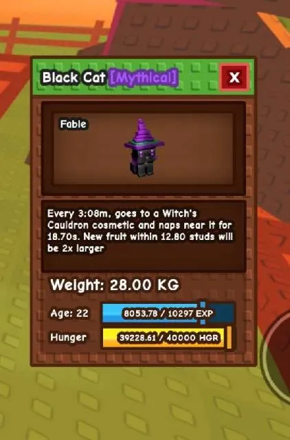 Max: 96kg Semi Godly Black Cat - Titan Black Cat - Grow a Garden Game ...