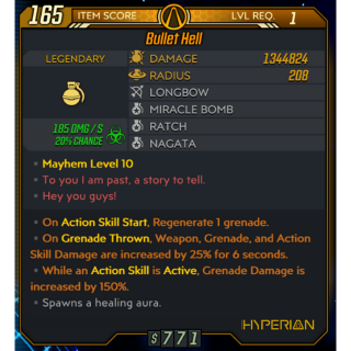 Weapon | LVL 1 BULLET HELL MODDED - Artículos del Juego - Gameflip