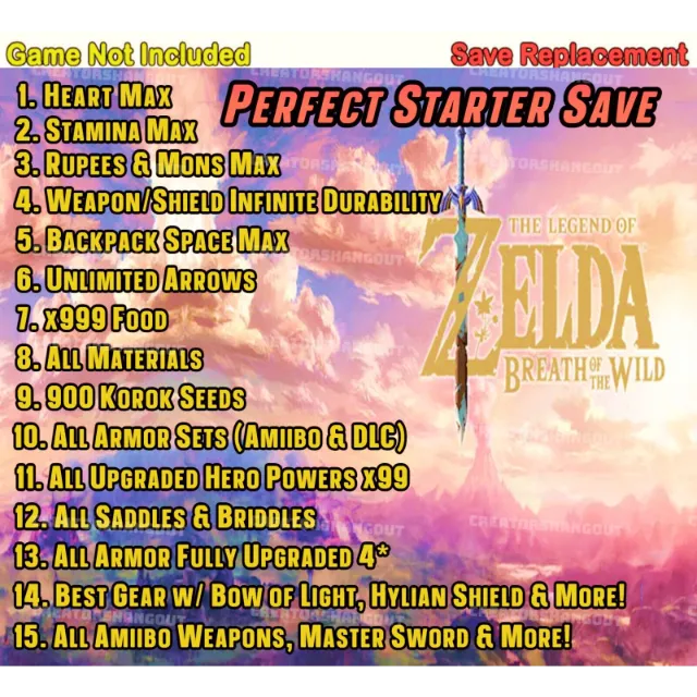 ZELDA: BOTW ⭐ SUPER STARTER SAVE MOD (Nintendo Switch Save Mod) Breath ...