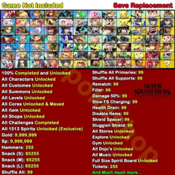 ⭐ Super Smash Bros ULT ⭐ 100% SAVE - Other Game Item - Gameflip