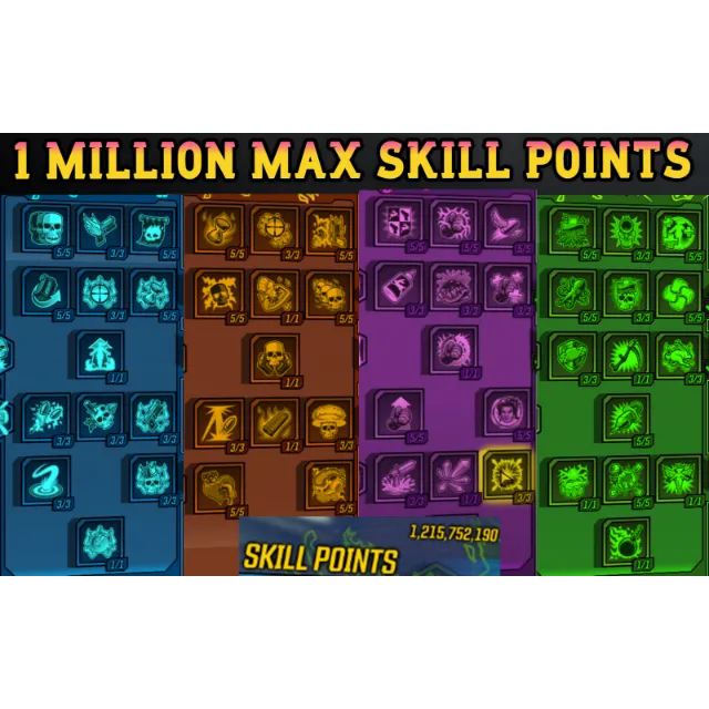 ONE MILLION SKILL POINTS 👾 MAX SKILL TREE 👾 (XBOX | Playstation 4/5 ...