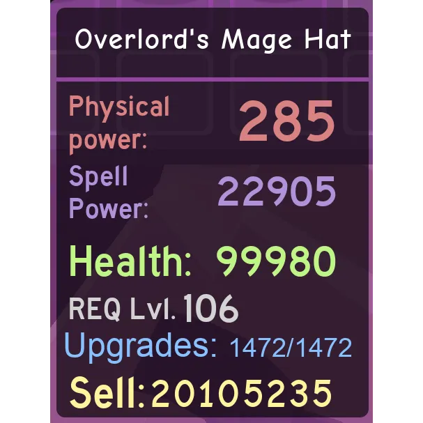 Gear | Overlord's Mage Hat - Game Item - Gameflip