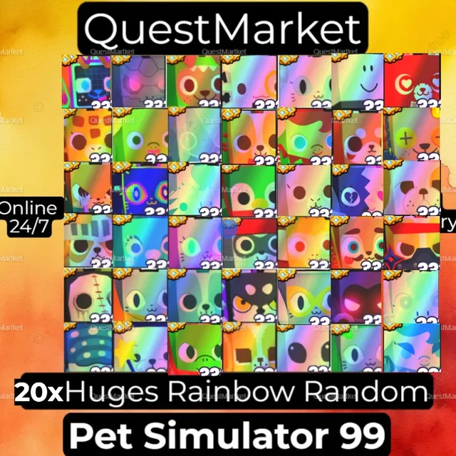 20x Huges Rainbow - Pet Simulator 99 Game Item - Gameflip
