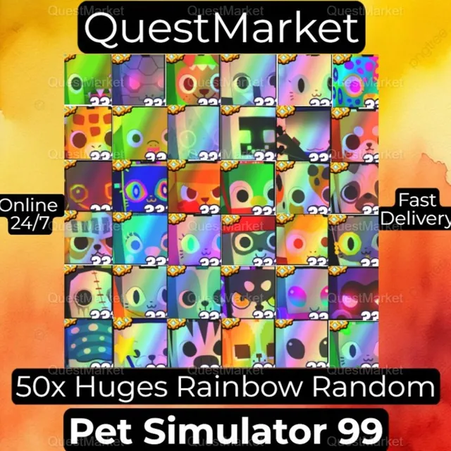 50x Huges Rainbow - Pet Simulator 99 Game Items - Gameflip